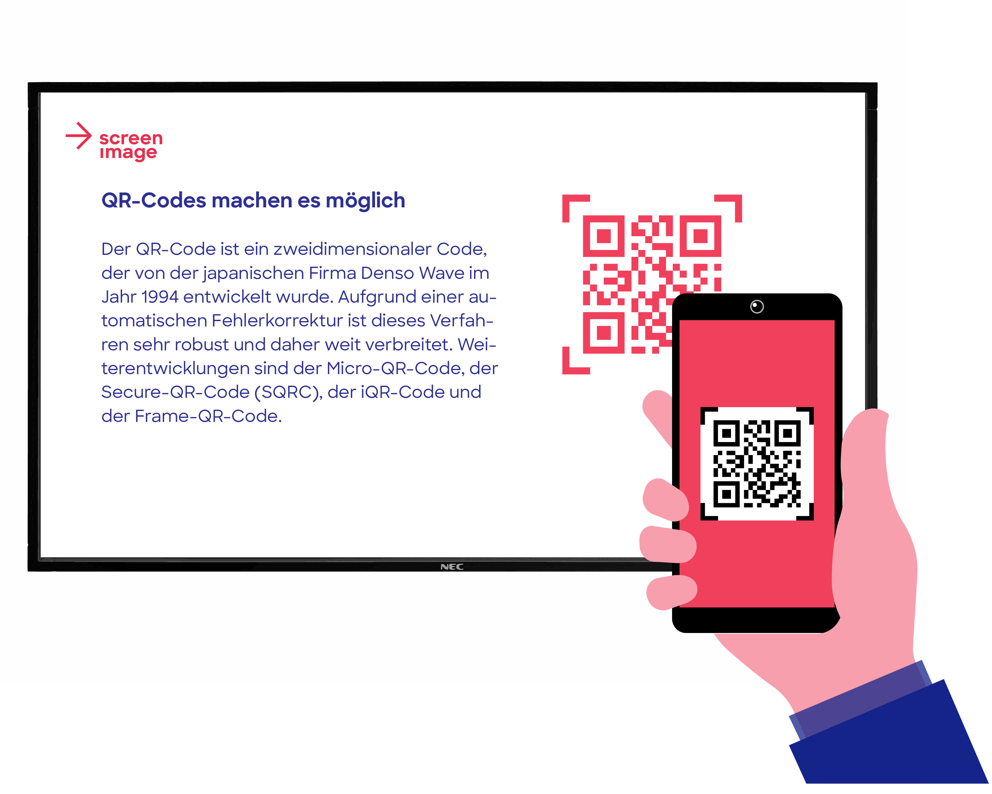 Digital Signage Interaktion dank QR-Codes - Screenimage